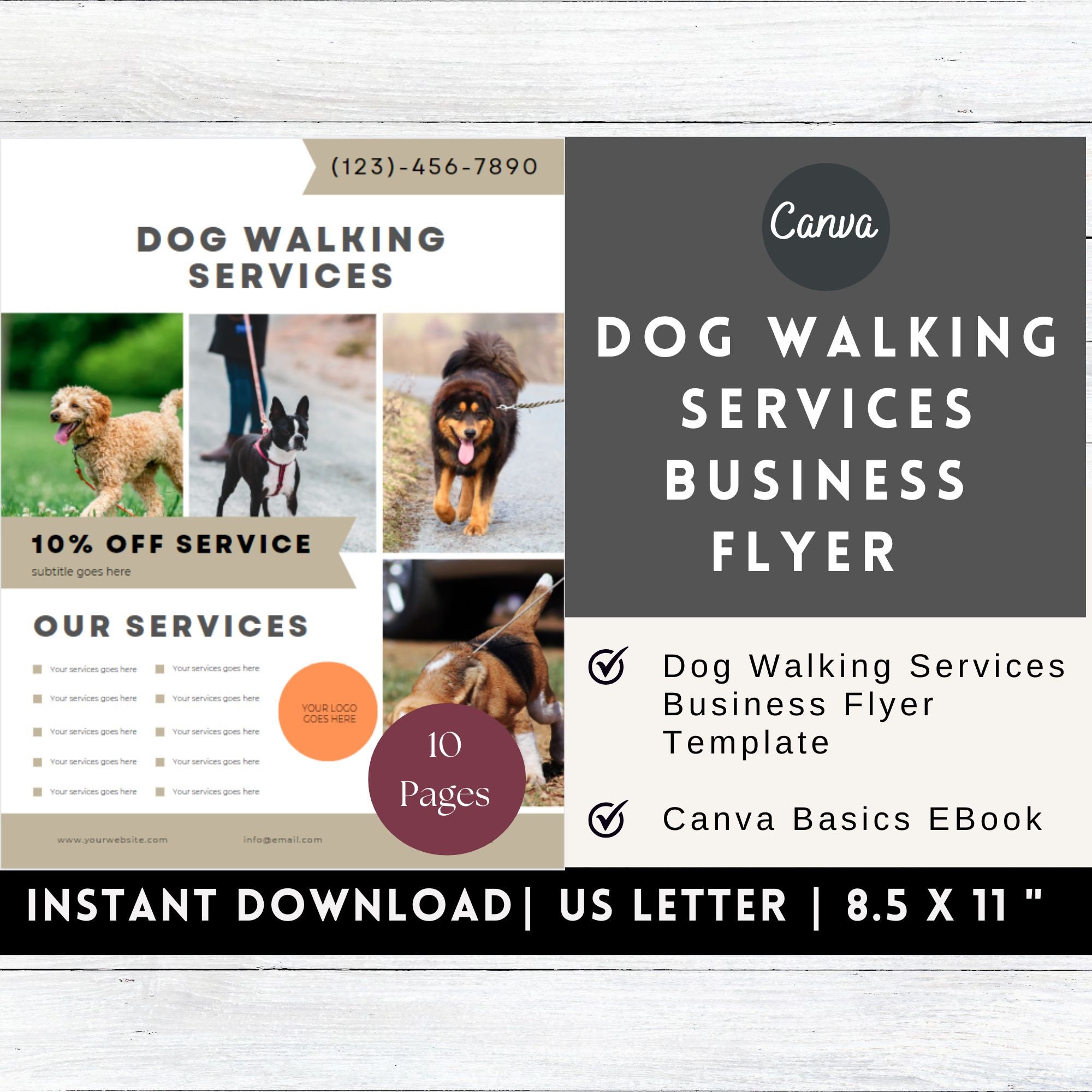 Dog Walking Flyer Template,dog Walking Business Flyers,dog Walking ...