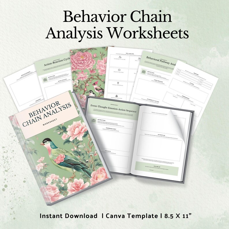 Behavior Chain Analysis Worksheet Therapy DBT Coping Skill Tool ...