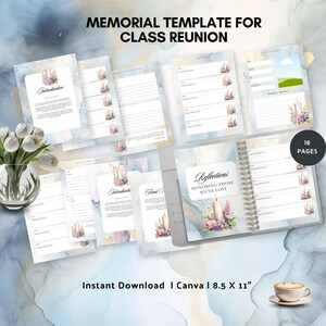 Memorial Template for Class Reunion Custom Remembrance Book Departed ...