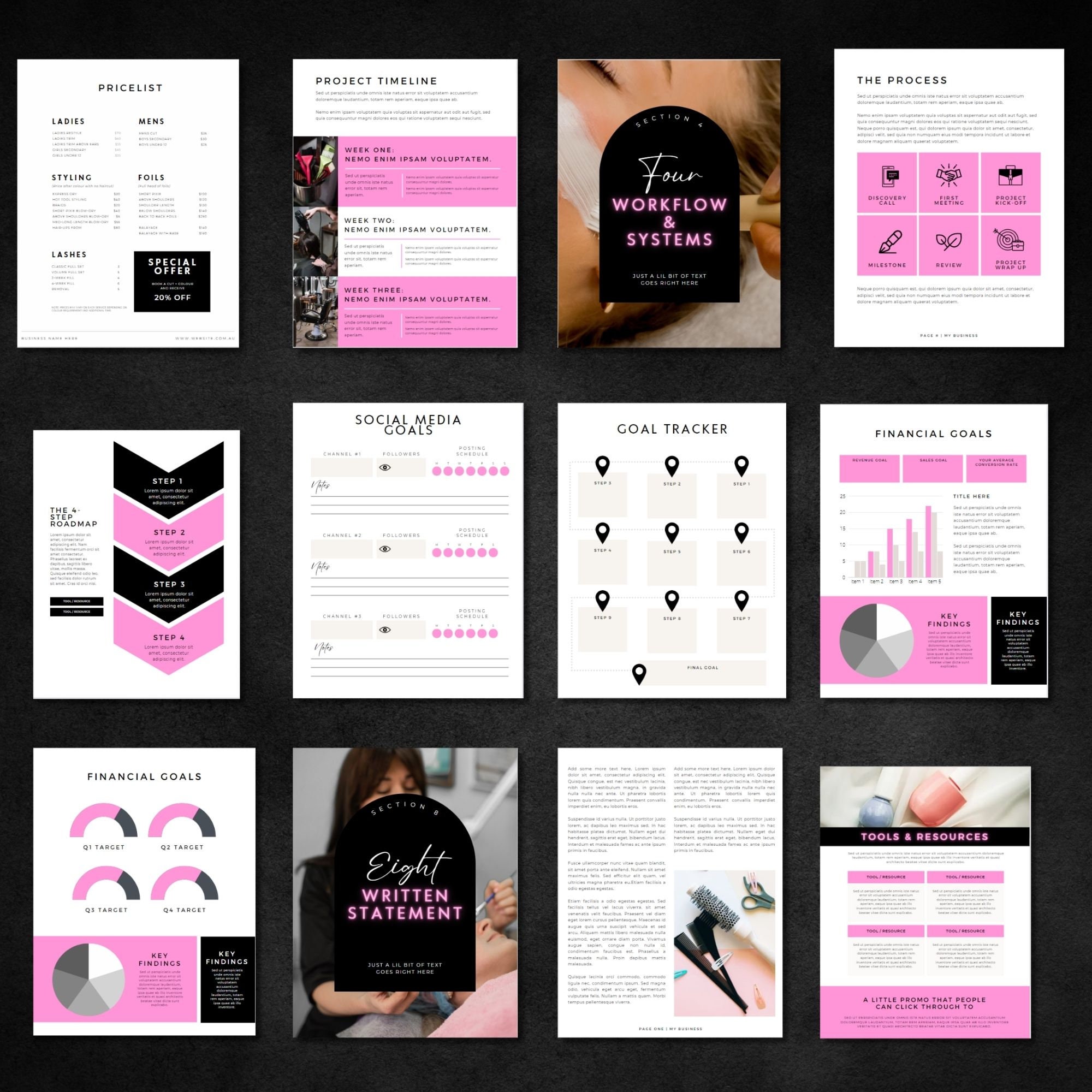 Beauty Salon Business Plan Template Canva Hair Nail Skin Salon Business ...