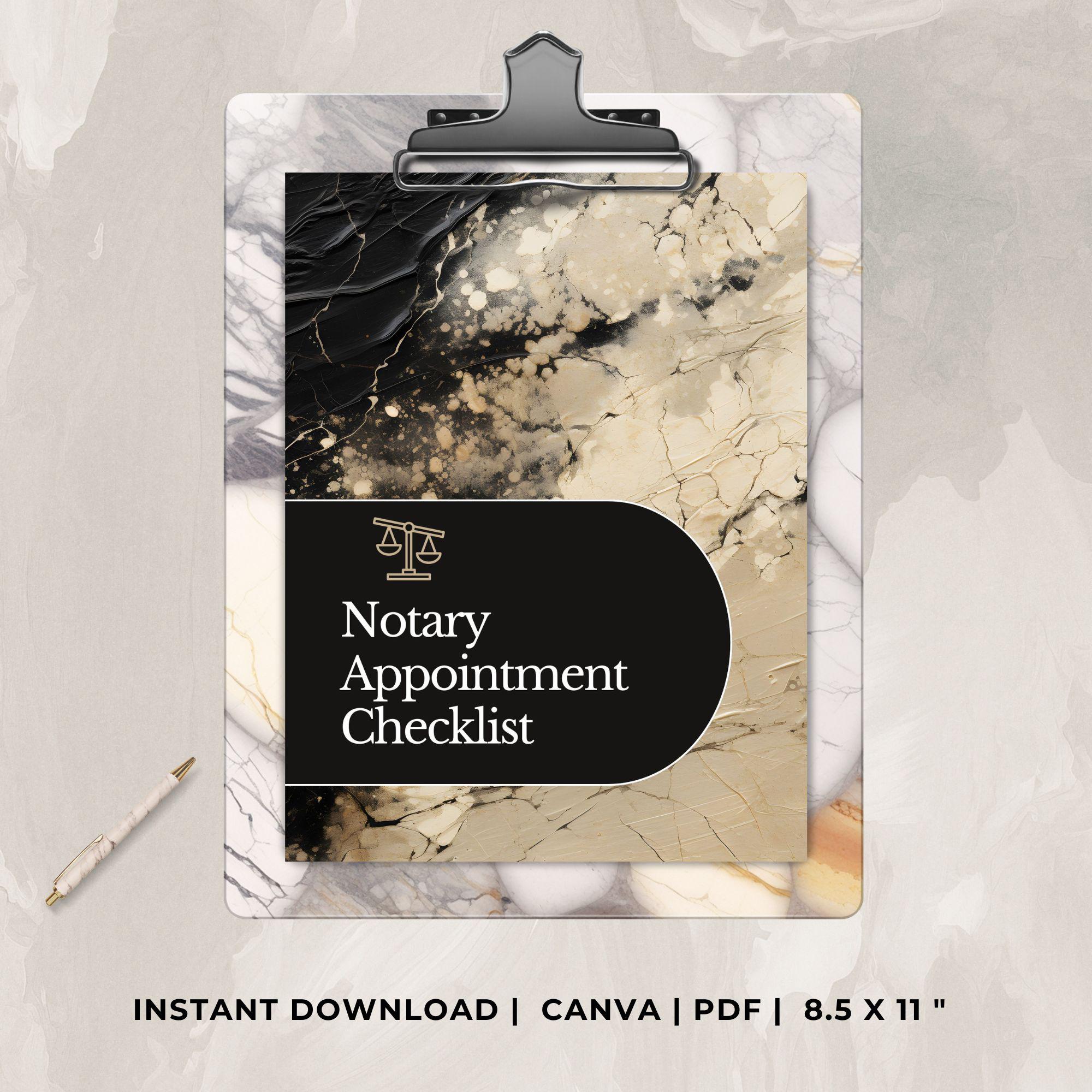 Notary Appointment Checklist Notary Public Client Intake Form Editable ...