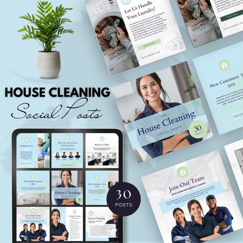 House Cleaning Instagram Post Canva Template Cleaning Business Social ...