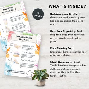 Kids Room Cleaning Checklist Children Cleaning Cards Family Chore Chart ...