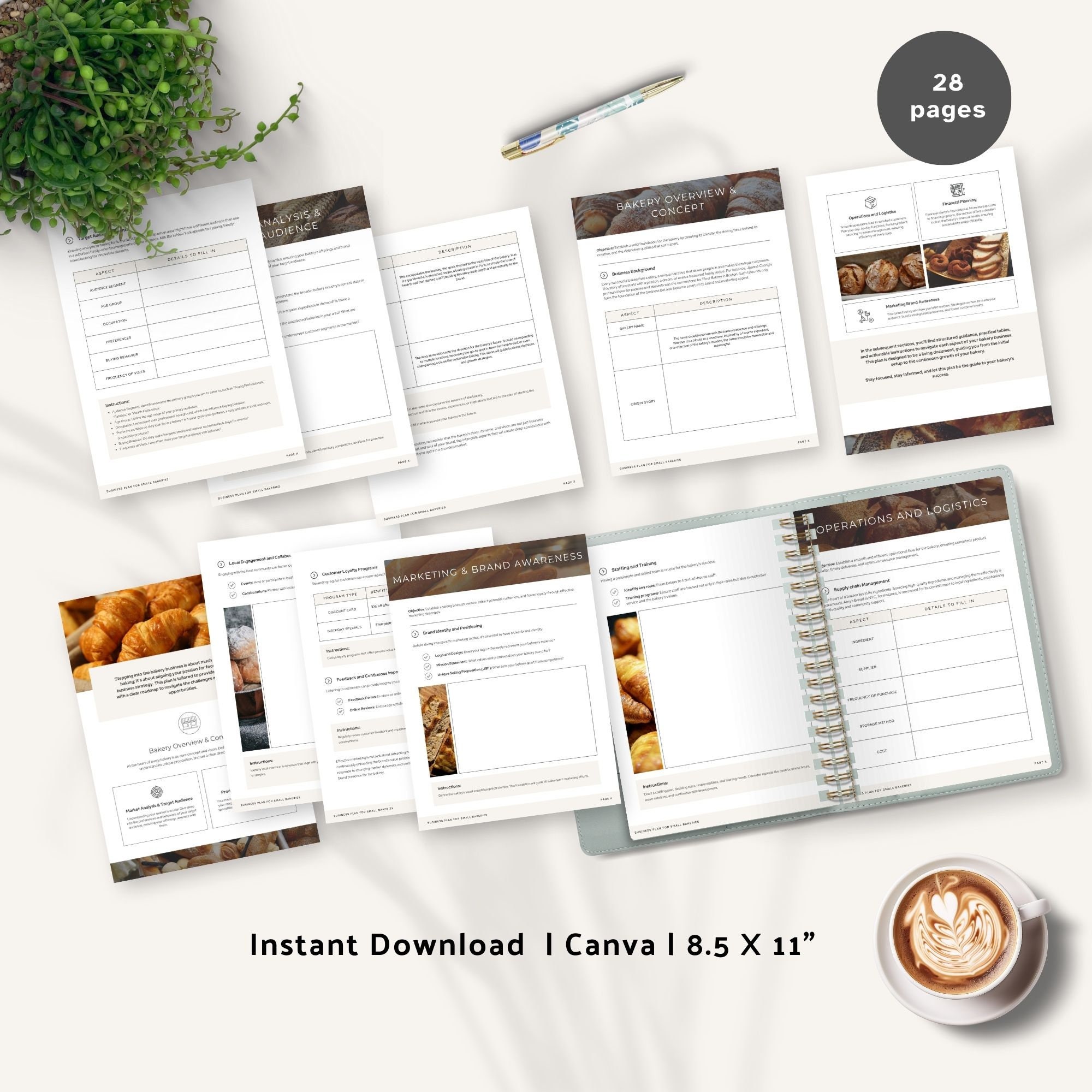 Bakery Business Plan Template for Small Bakeries Planner in Home Bakery ...