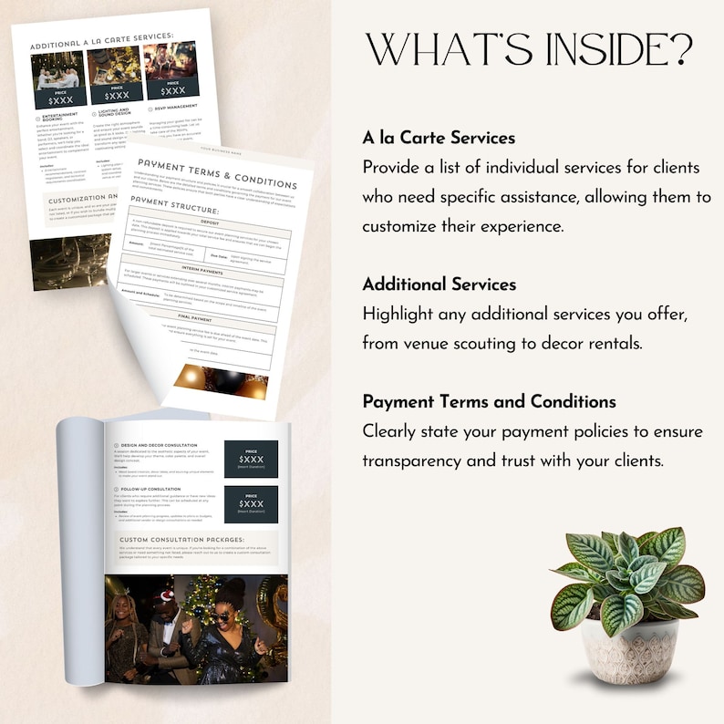 Event Planner Pricing Guide Template Event Services Price List Menu ...