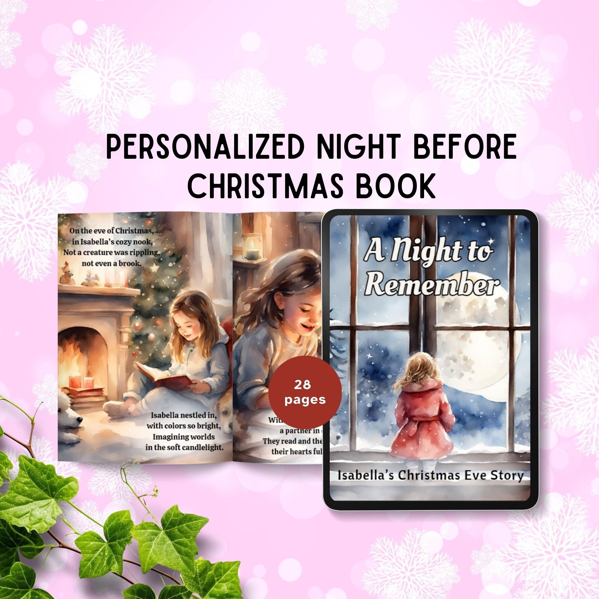 Personalized Night Before Christmas Book Custom Xmas Eve Story Children ...