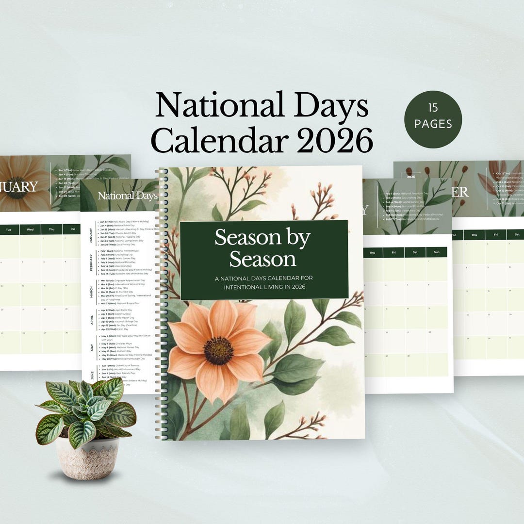 National Days Calendar 2026 Fun Holidays Monthly Planner 365 Days ...