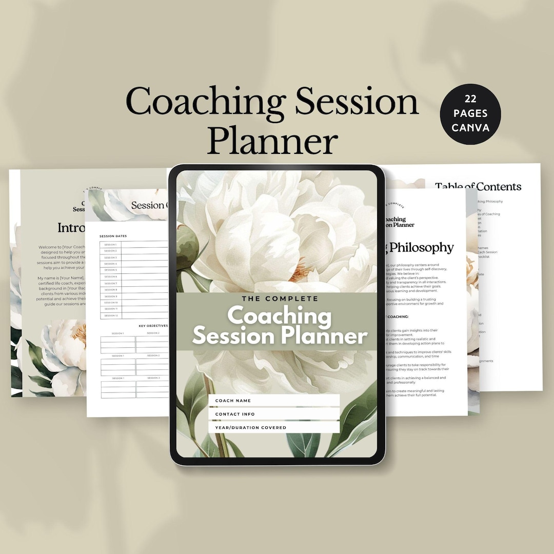 Coaching Session Planner Template Canva Client Session Note Toolkit ...