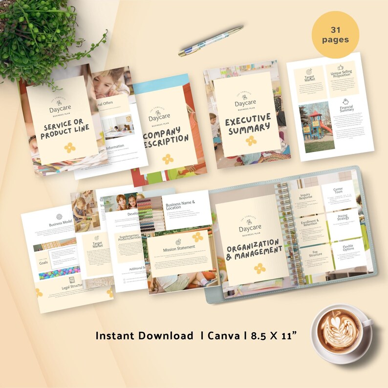 Business Plan Template for Daycare Childcare Business Proposal Editable ...