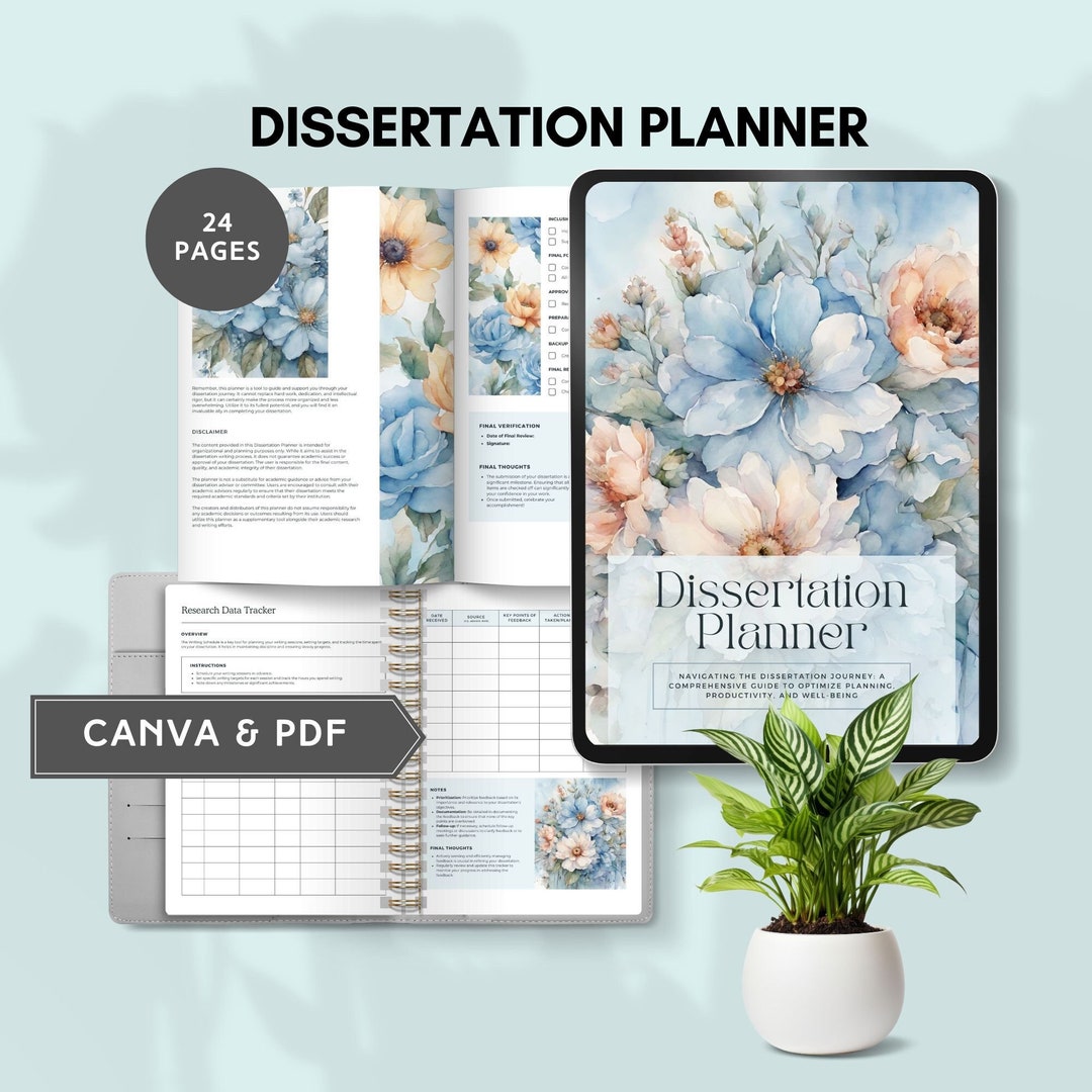 Dissertation Planner Canva Template University Planner Master Phd ...