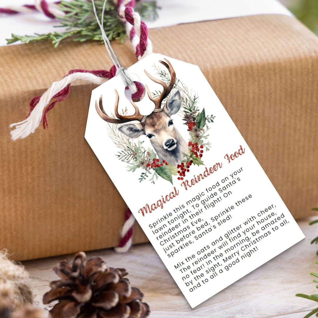 Magic Reindeer Food Printable Tag Reindeer Food Bag Topper for Kids ...