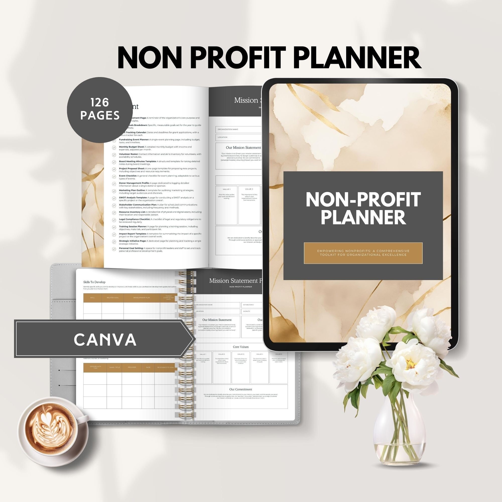 Non Profit Planner Template Canva Non Profit Organization Plan Charity ...
