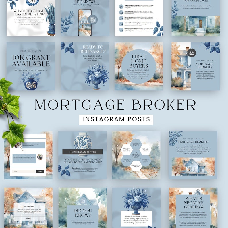 Mortgage Broker Instagram Post Canva Template Real Estate Social Media ...