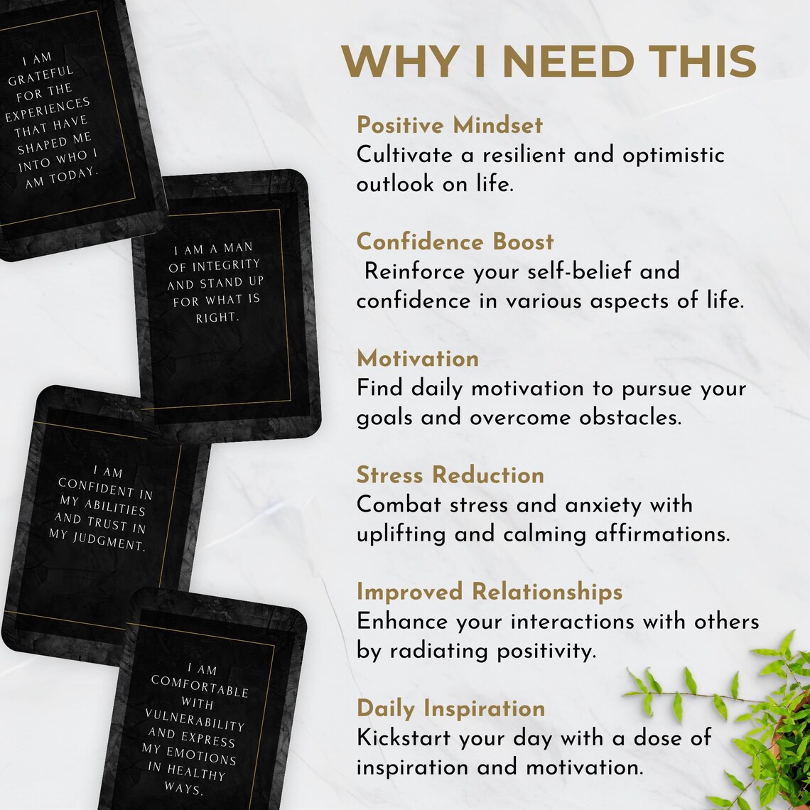 Positive Affirmation Cards for Men Printable Daily Mindfulness Cards ...