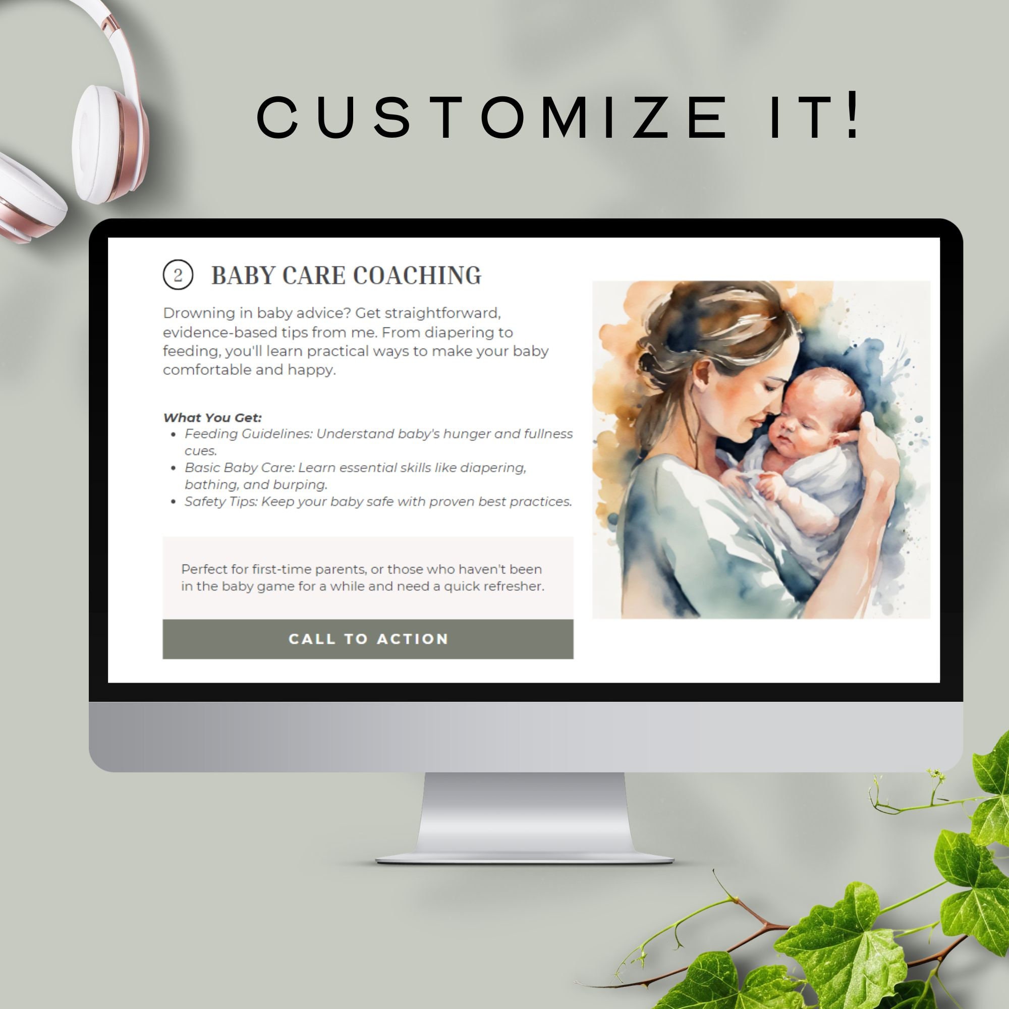 Website Template for Doula Canva Postpartum Midwife Childbirth ...