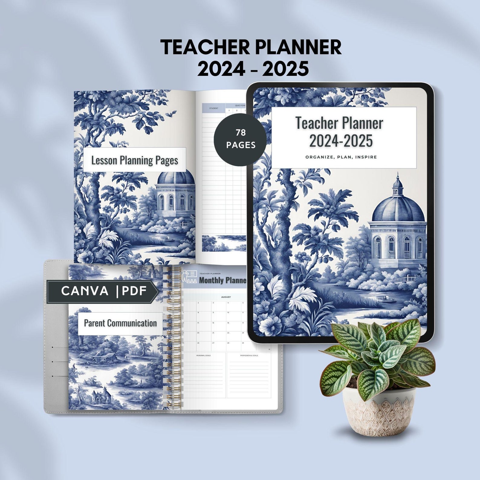 Printable Teacher Planner 2024-2025 Templates Teacher Planner 2024-2025 ...
