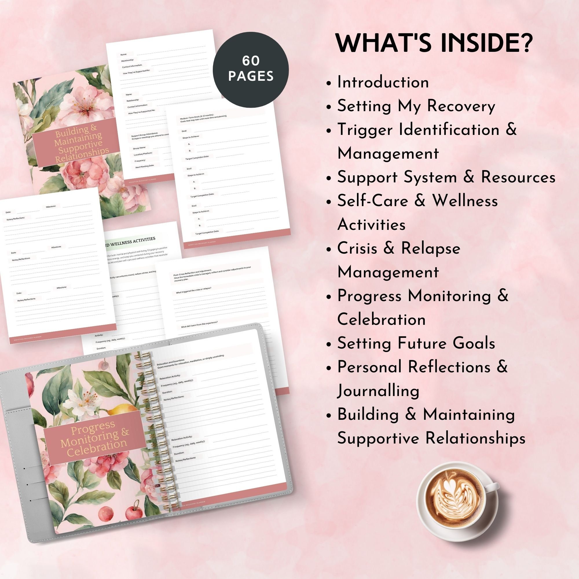 Addiction Recovery Planner Relapse Prevention Plan Addiction Worksheets ...