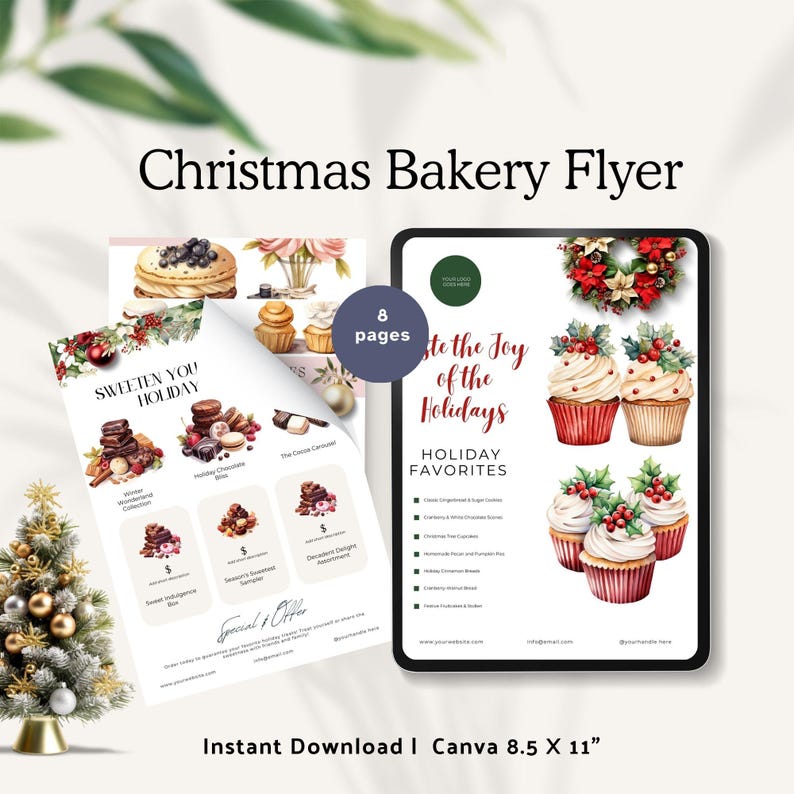 Christmas Bakery Flyer Holiday Sweets Treats Flyer Template Desserts ...