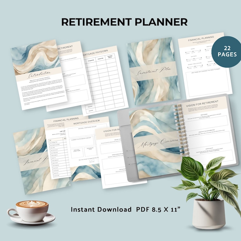 Retirement Planner Template Printable Retirement Guide Savings Income ...