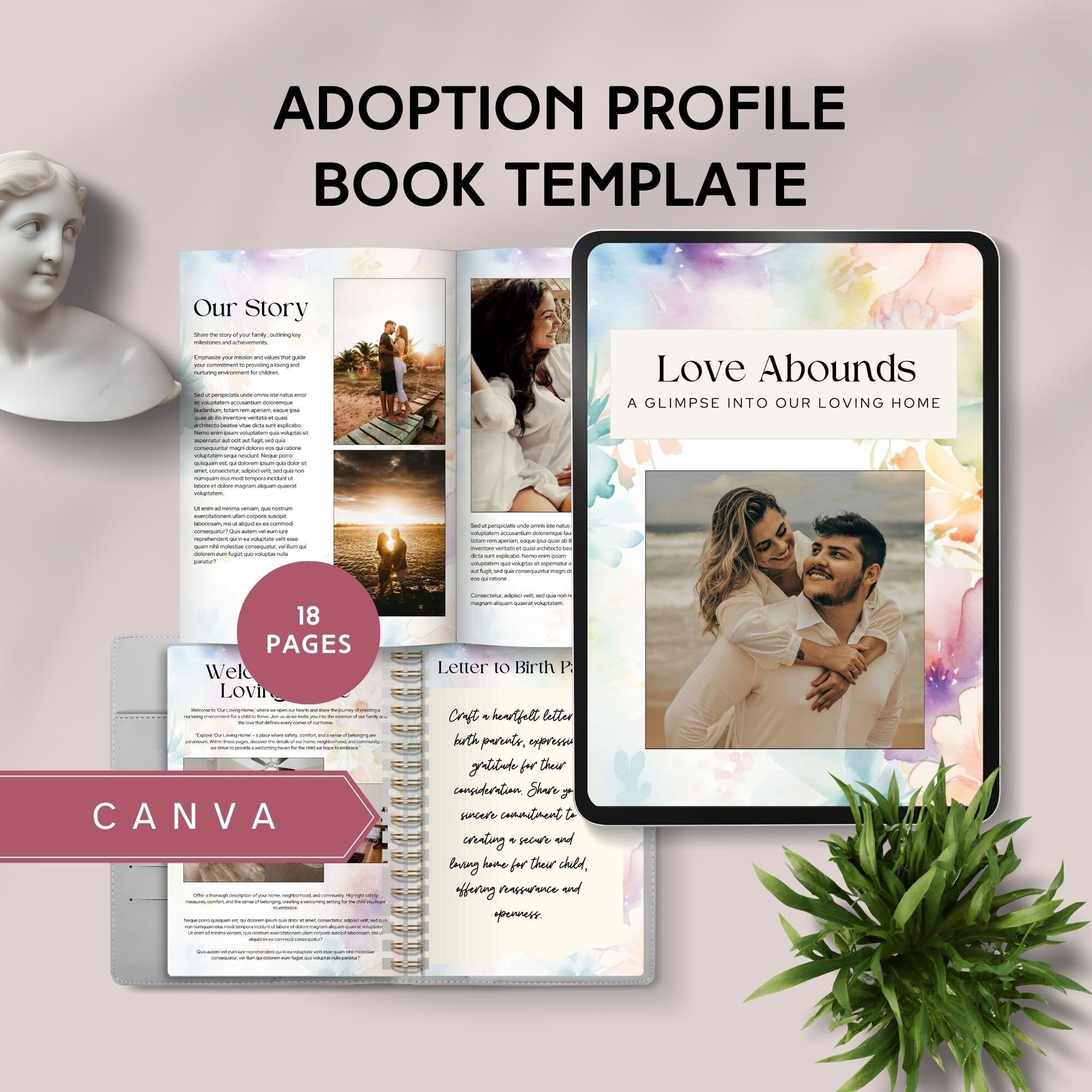 Adoption Profile Book Template Canva DIY Child Adoption Guide ...