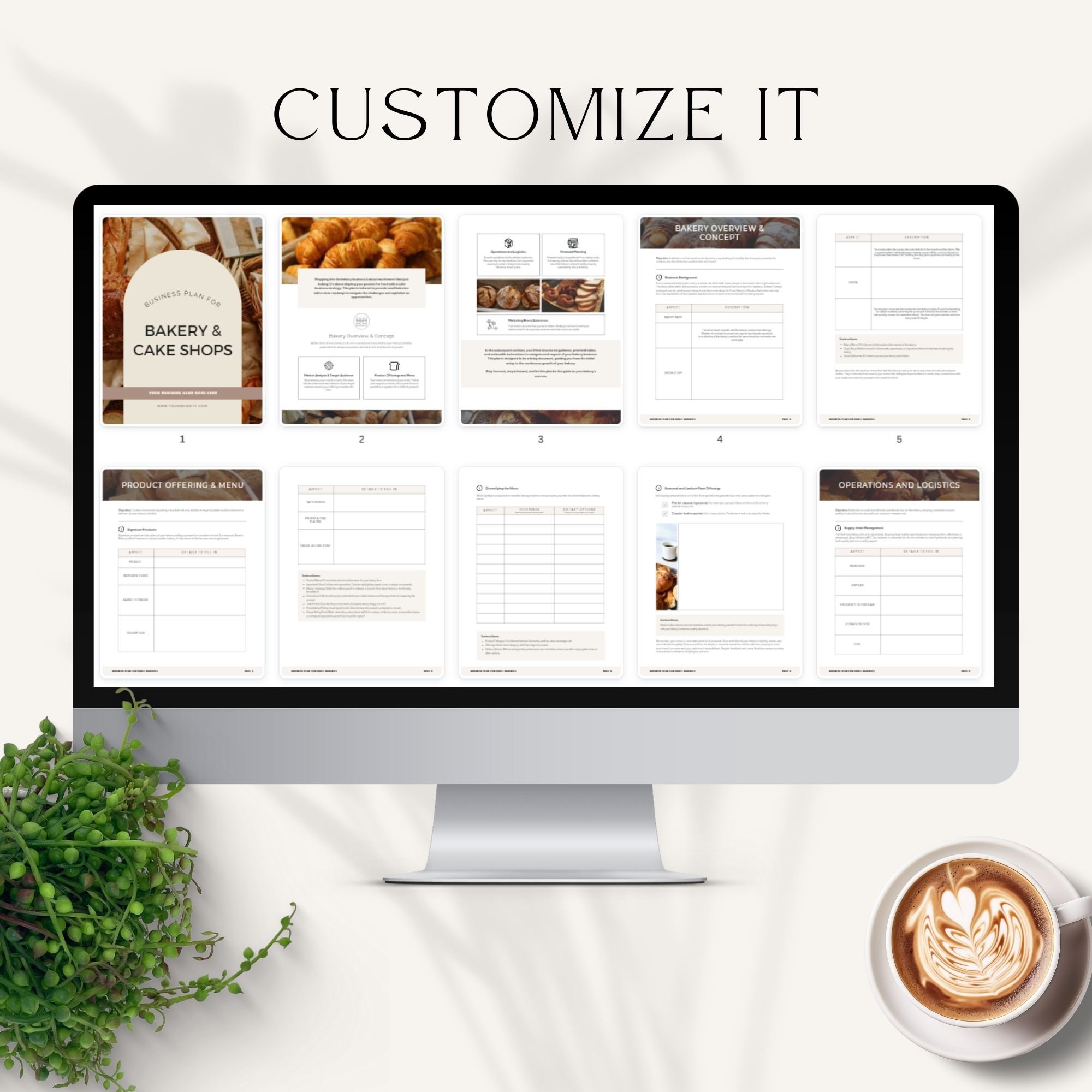 Bakery Business Plan Template for Small Bakeries Planner in Home Bakery ...