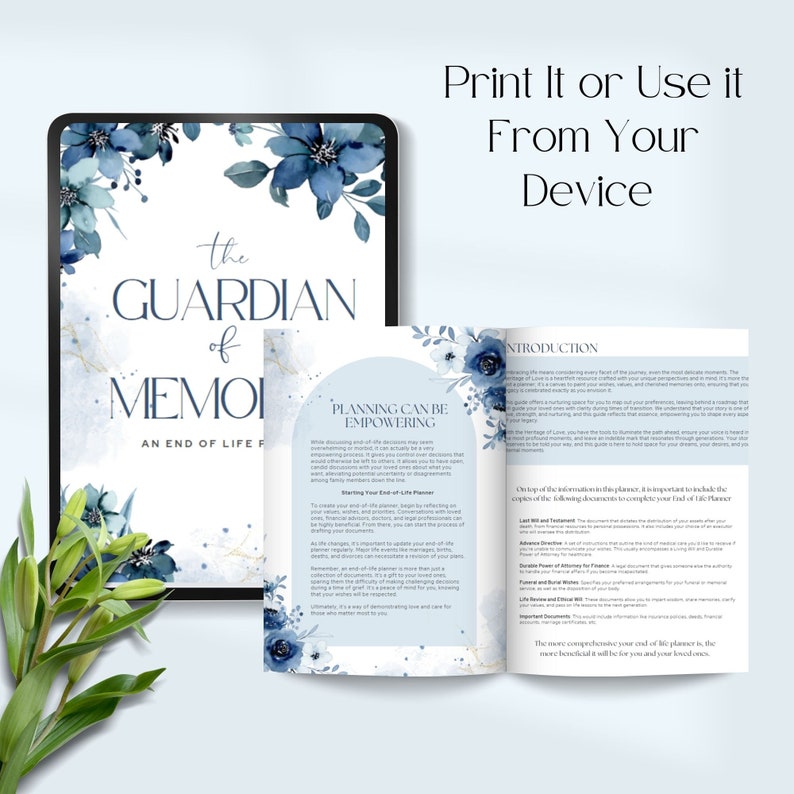 End of Life Planner Printable Just in Case Binder What If Emergency and ...