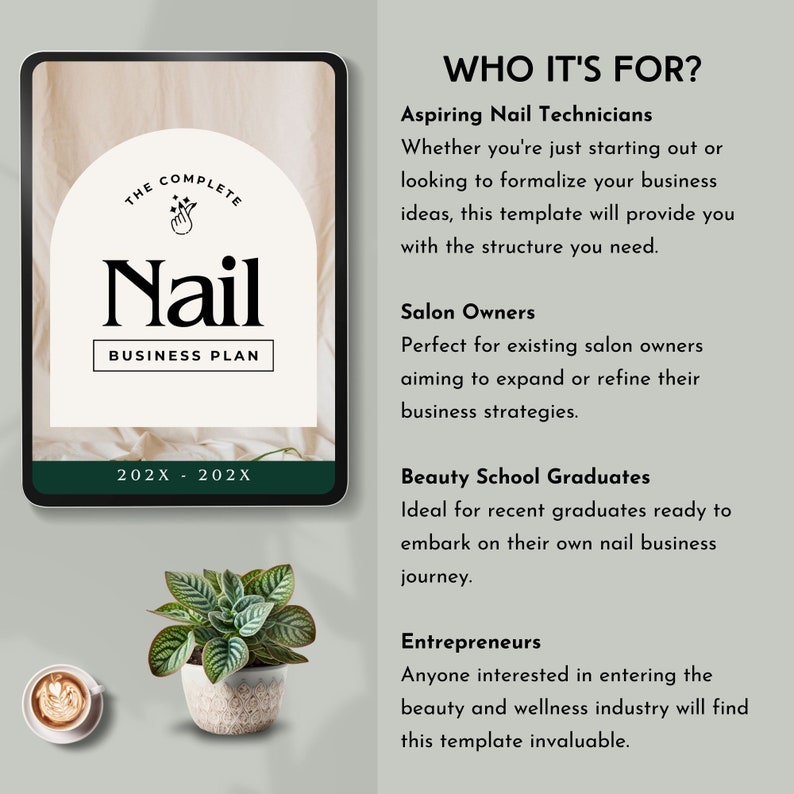 Nail Tech Business Plan Template for Nails Salon Business Proposal ...