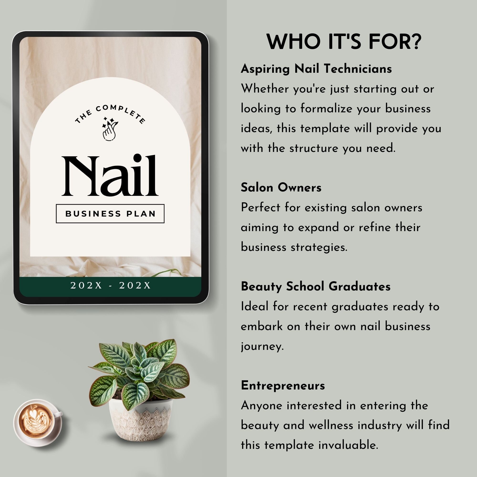 Nail Tech Business Plan Template for Nails Salon Business Proposal ...