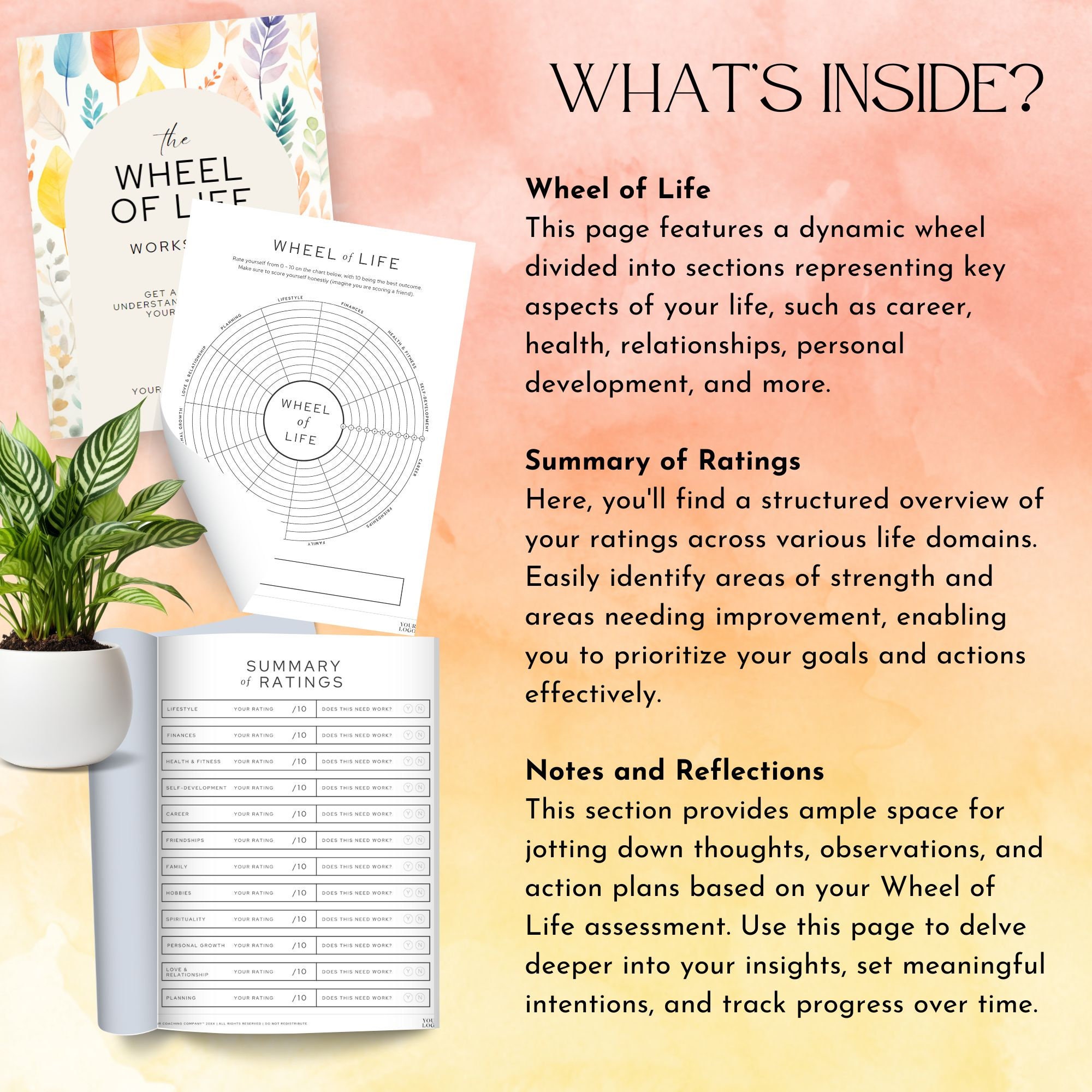 Wheel of Life Worksheet Wheel of Balance Life Goal Setting Coaching ...