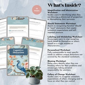 Cognitive Distortion Worksheets Cbt Cognitive Behavioural Therapy ...