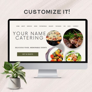 Catering Website Template Canva Food Catering Business Service Wedding ...