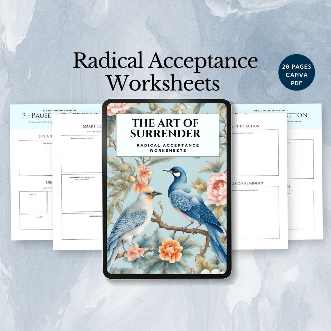 Radical Acceptance Worksheet DBT Coping Skills Emotional Regulation ...