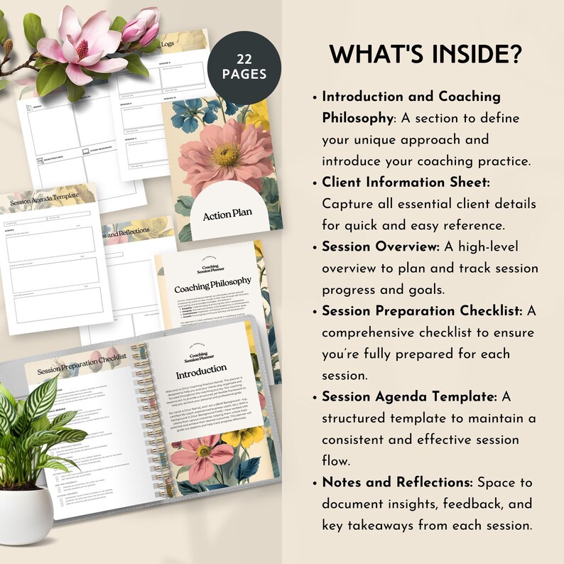 Coaching Session Planner Template Canva Client Session Note Toolkit ...