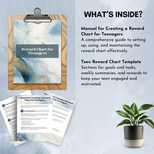 Reward Chart for Teens Chore Chart Positive Reinforcement Program ...