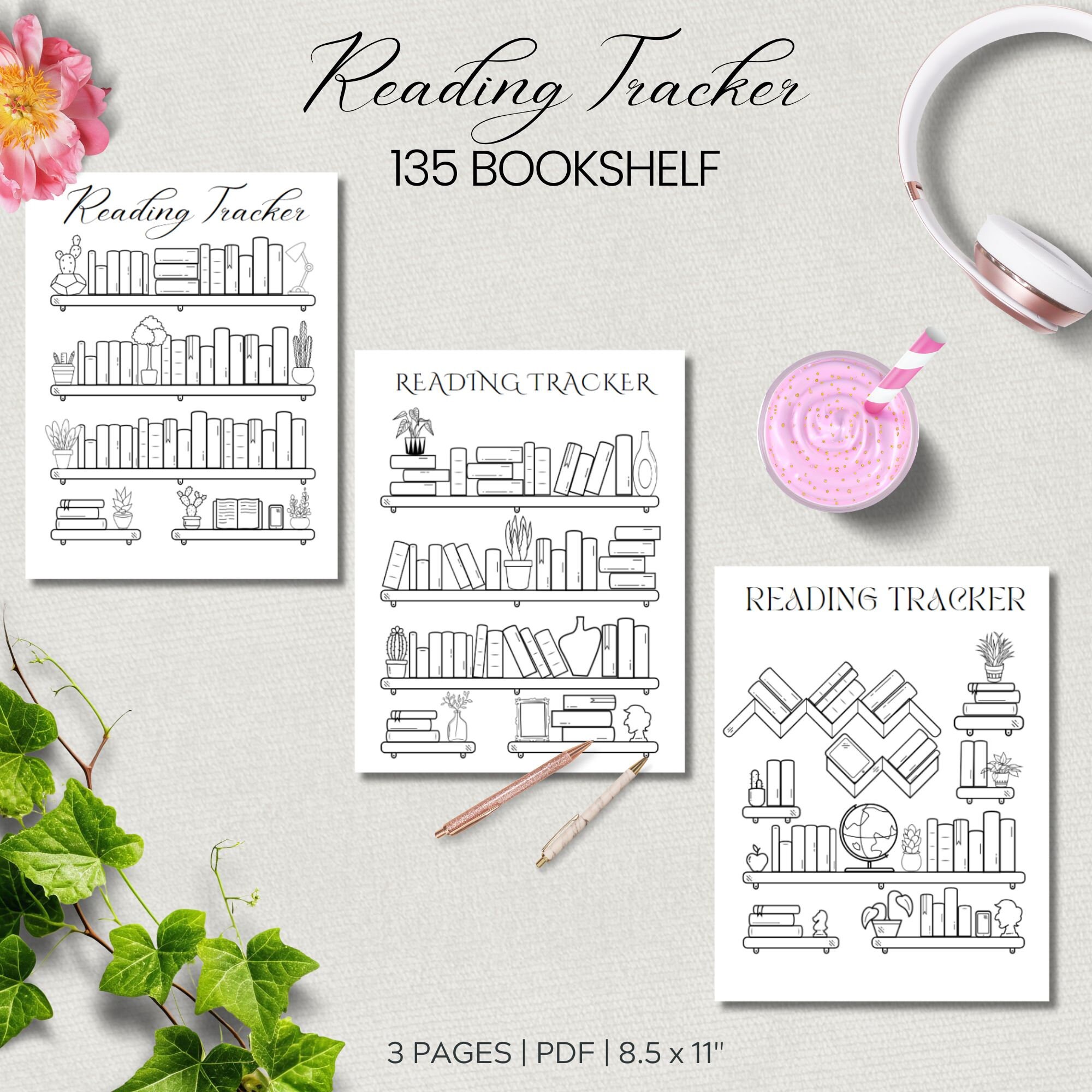 Book Shelf Reading Tracker Printable Pages for Kid Reading Tracker ...