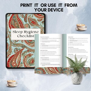 Sleep Hygiene Checklist Bedtime Diary Improve Sleep Night Time Routine ...