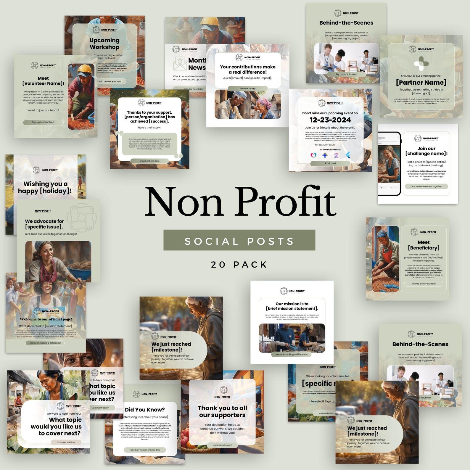 Non Profit Instagram Templates for Fundraising Charity Social Media ...