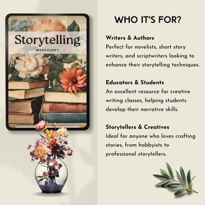 Storytelling Worksheet Novel Planner Writing Workbook Printable Outline ...