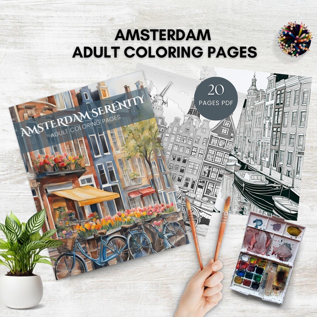 Adult Coloring Pages Amsterdam Color Page Dutch Architecture Landmark ...