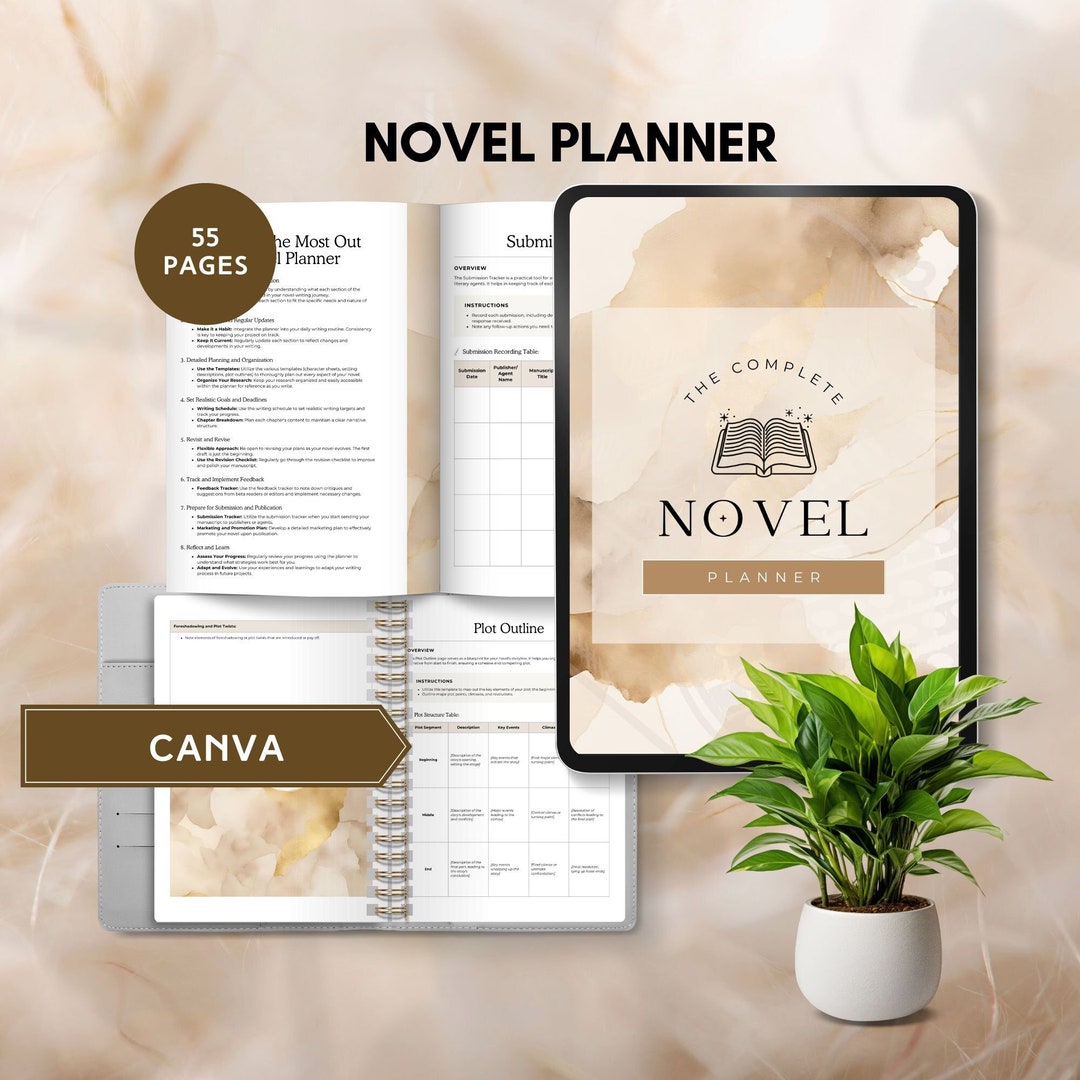 Novel Planner Printable Author Novel Writing a Book Guide Workbook ...