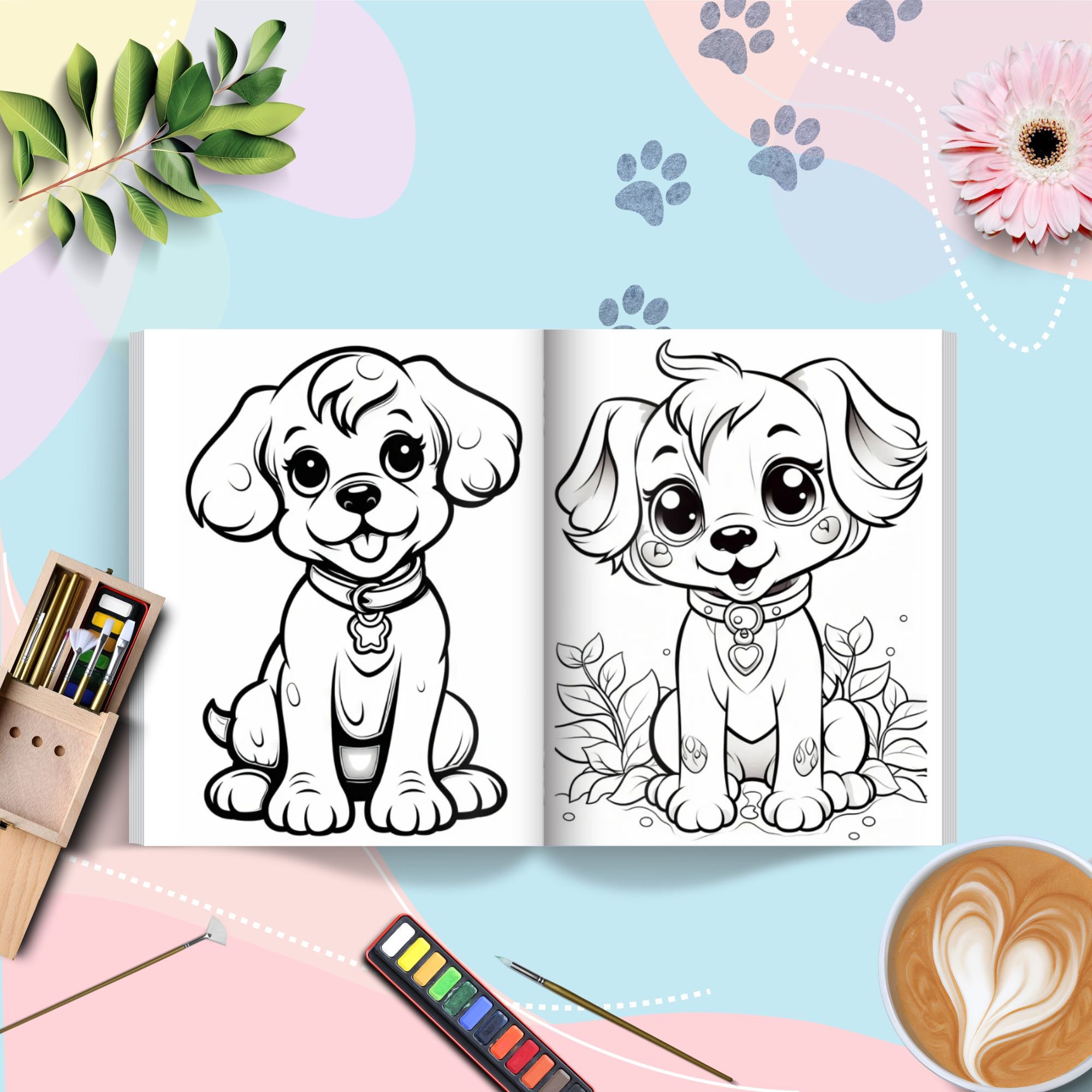 Coloring Pages Dogs Cute Dogs Coloring Book for Kids Stylish Dogs Cute ...