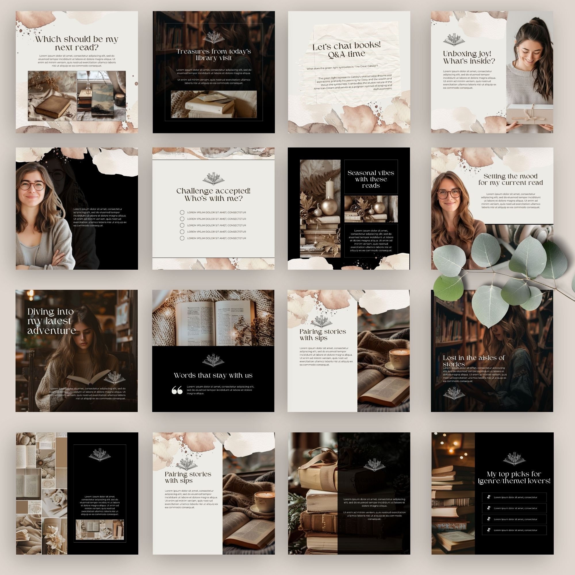 Bookstagram Instagram Posts Bookstagram Post Template Book Social Media ...