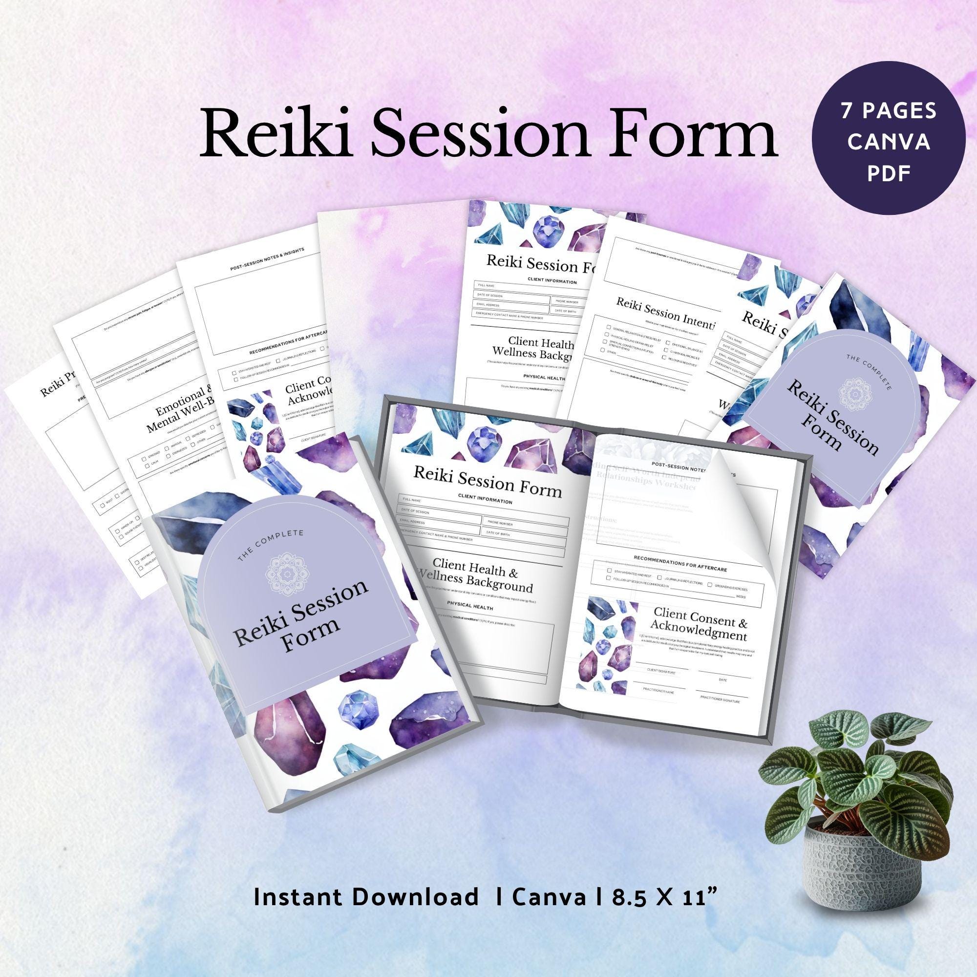 Reiki Session Form Intake Template Session Checklist Spiritual Coach ...