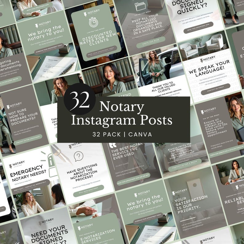 Notary Instagram Post Template Loan Signing Agent Social Media ...