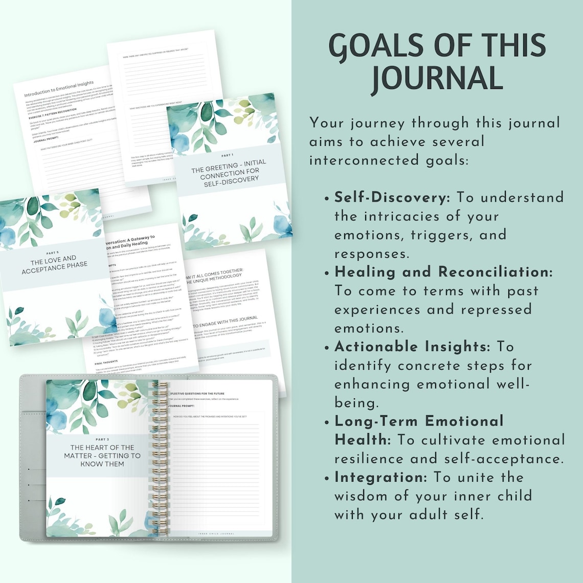 Inner Child Healing Journal Prompts PDF Worksheet for Mental Health ...