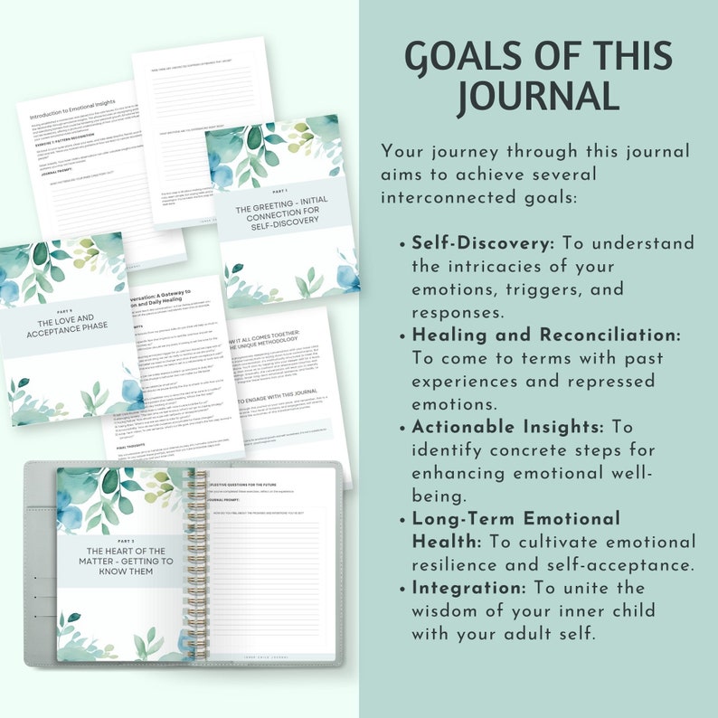 Inner Child Healing Journal Prompts PDF Worksheet for Mental Health ...