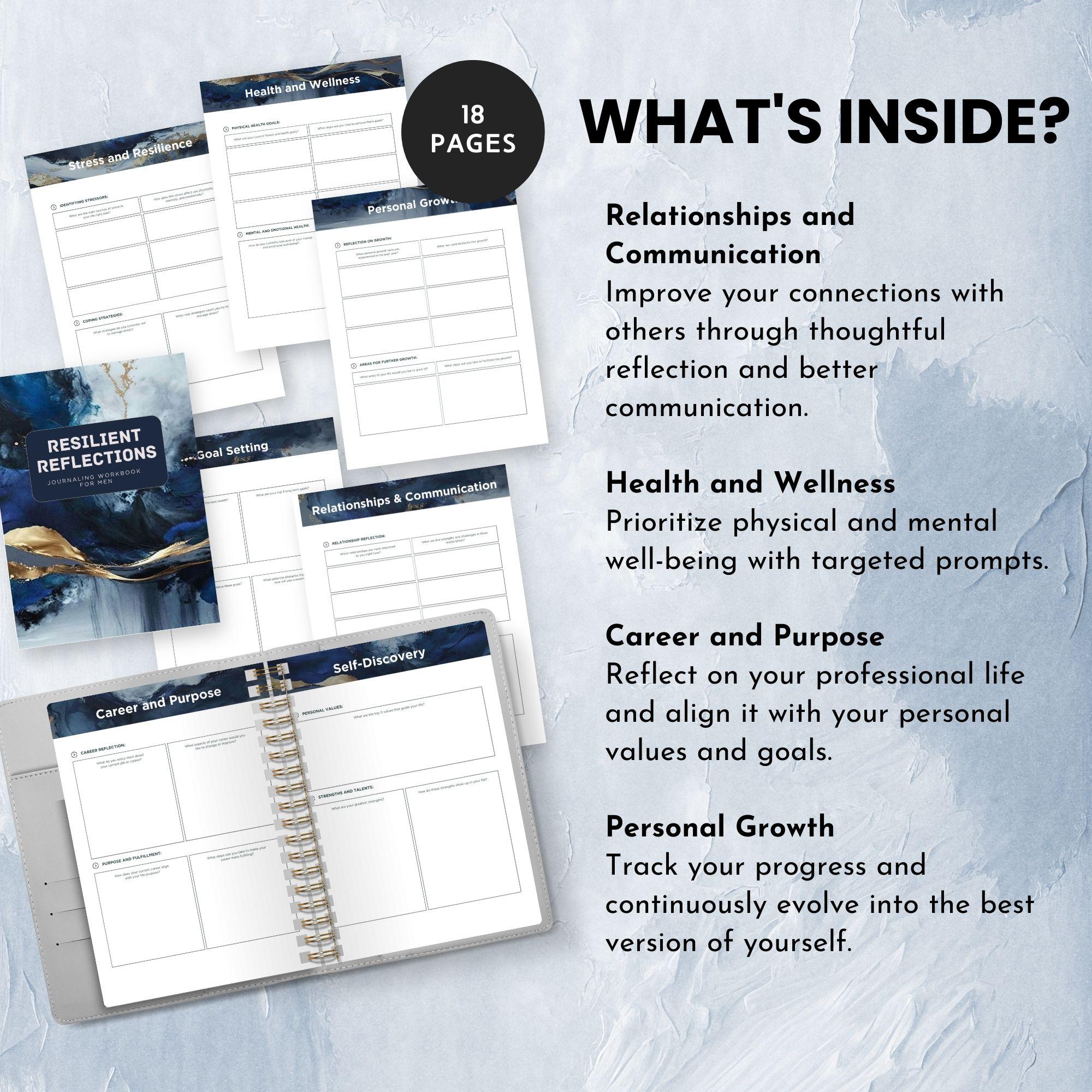 Journaling Worksheets for Men Journal Prompts Mental Health Therapy Man ...