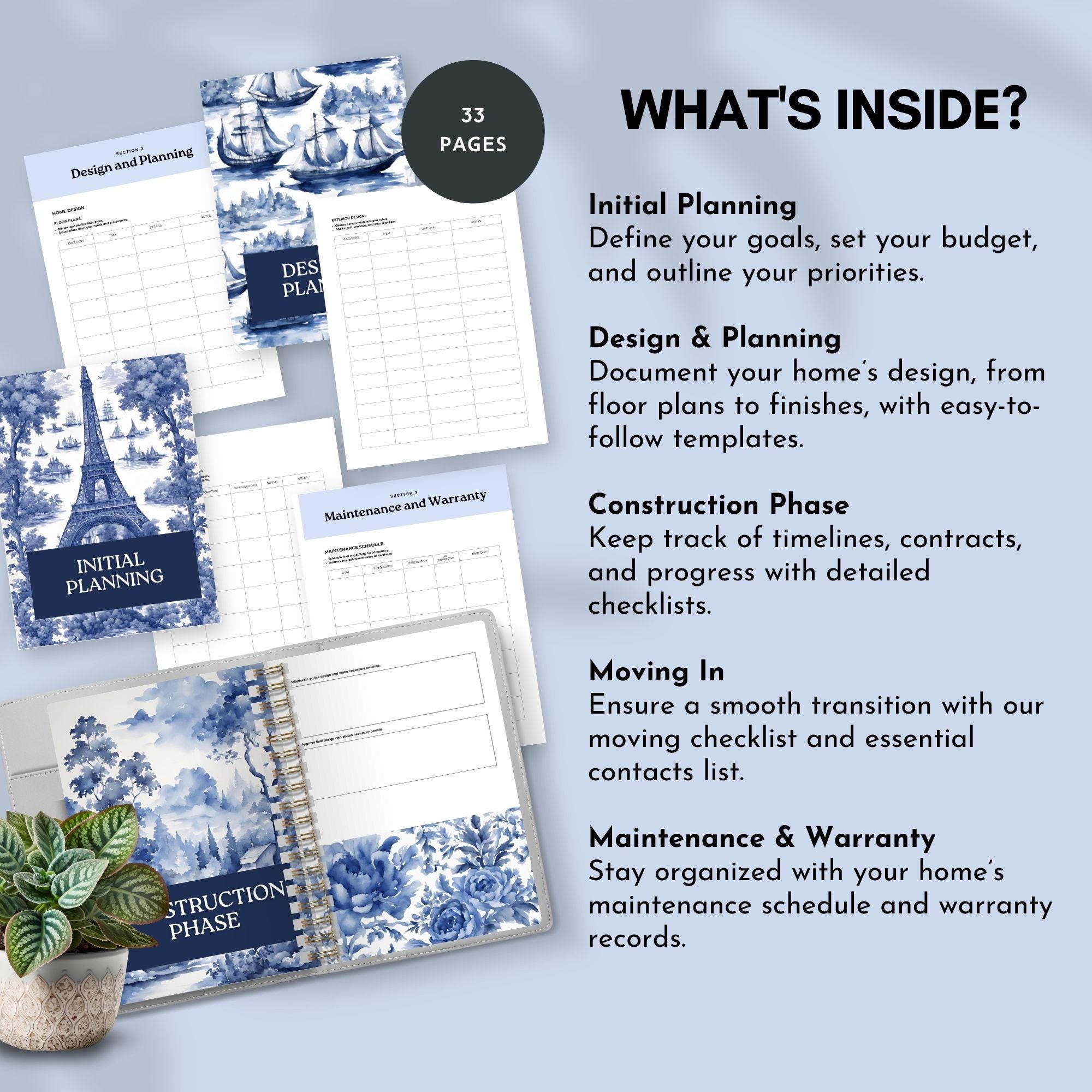 New Home Build Planner Custom Home Building Planner Template House ...