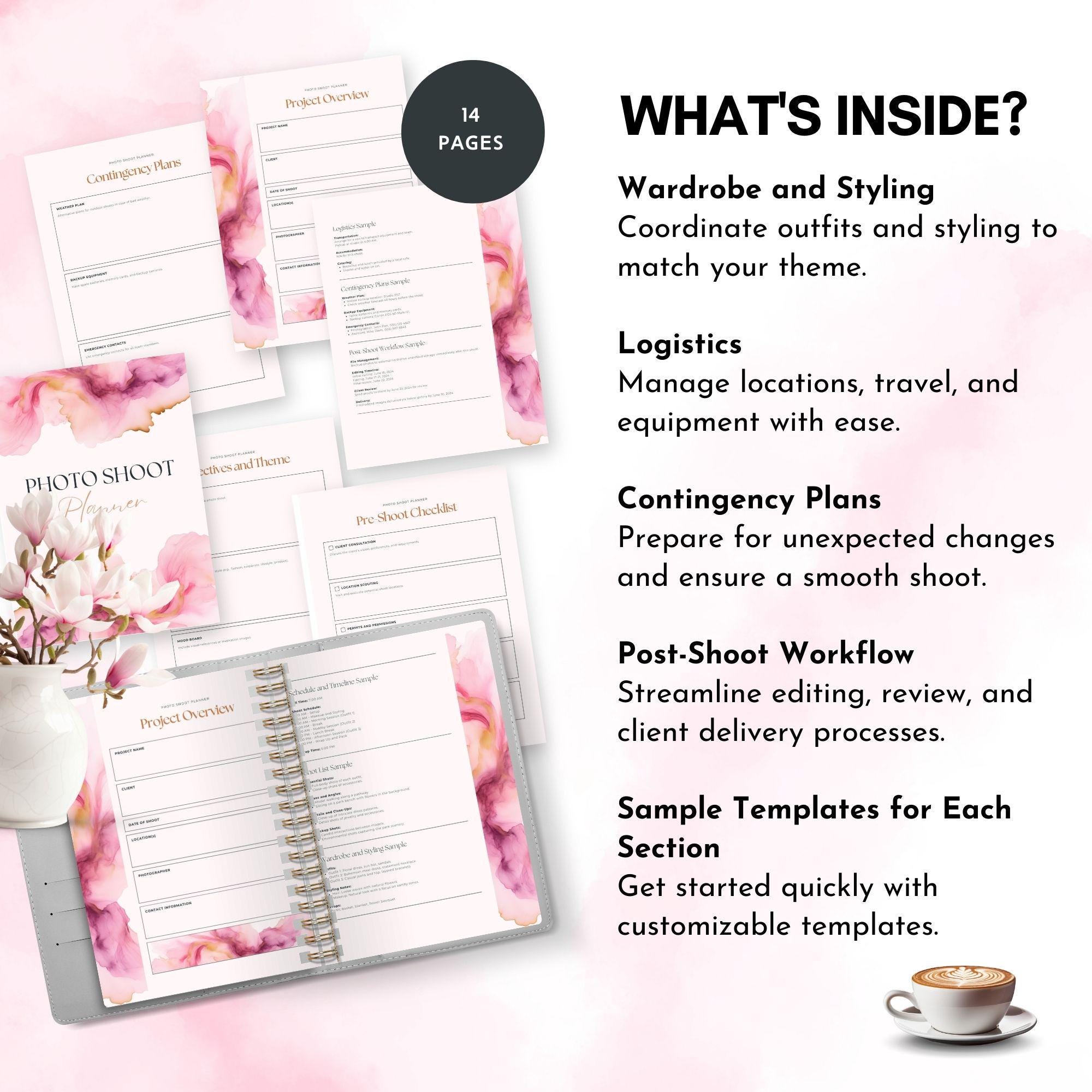 Photo Shoot Planner Template Printable Brand Photoshoot Session Plan ...