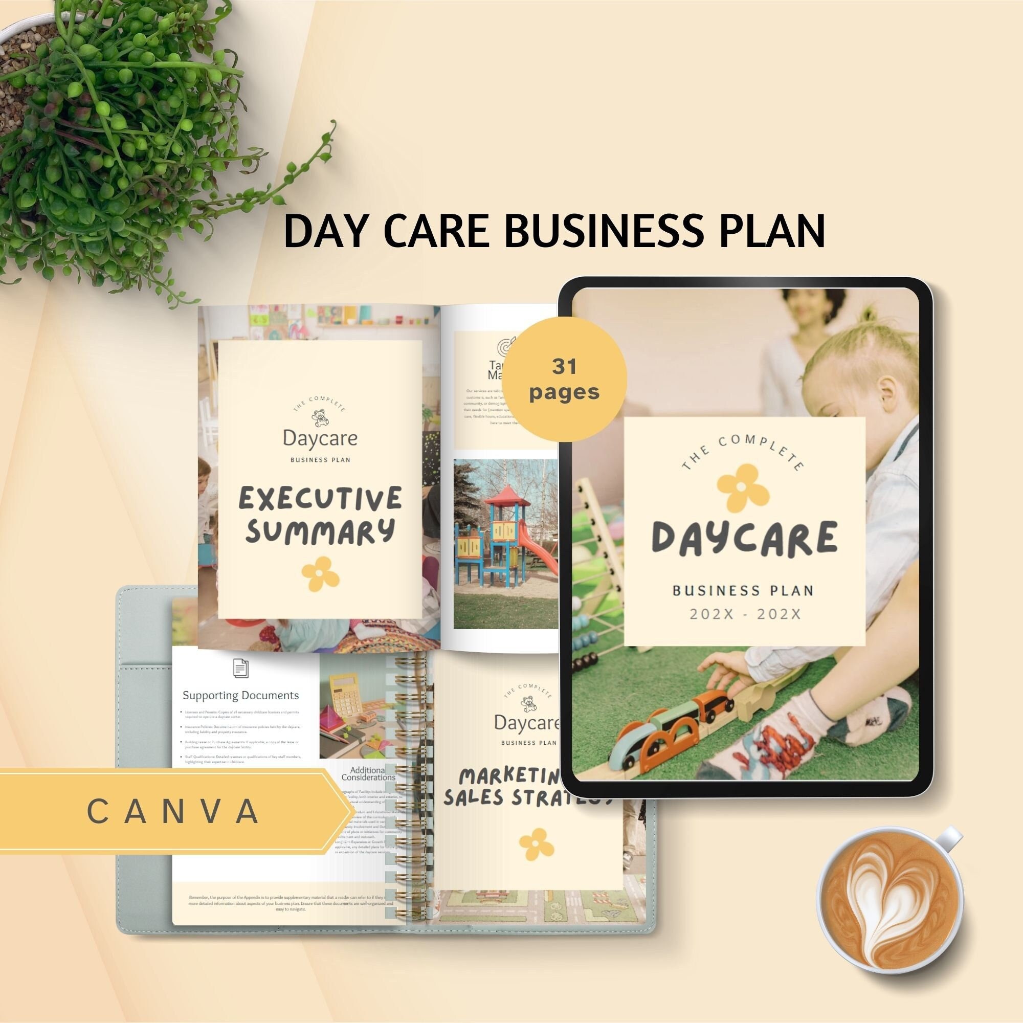 Business Plan Template for Daycare Childcare Business Proposal Editable ...